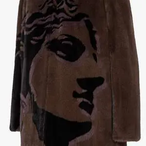 Fendi Long-sleeved Straight-cut Fur Coat With Embellishment