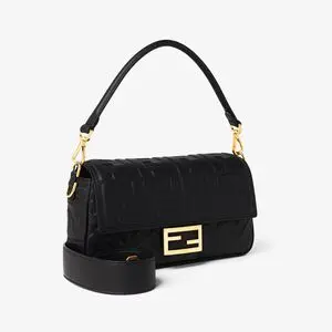 Fendi Baguette Bag In Nappa Leather With Embossed Ff Motif