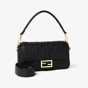 Fendi Baguette Bag In Nappa Leather With Embossed Ff Motif