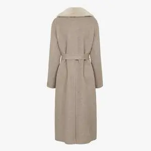 Fendi Cashmere Double Cloth Coat With Mink Collar