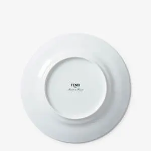Fendi Set Of Two O'lock Chain Motif Dinner Plates