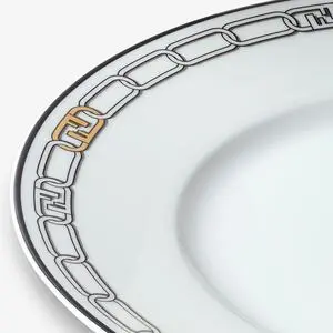 Fendi Set Of Two O'lock Chain Motif Dinner Plates