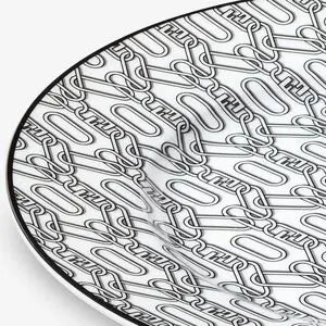 Fendi Set Of Two O'lock Chain Porcelain Plates