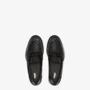 Fendi O'lock Loafers In Caiman Leather
