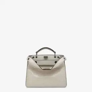 Fendi Peekaboo Iseeu Small Alligator Leather Bag - Grey