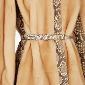 Fendi Natural Mink Pea Coat With Python Inserts