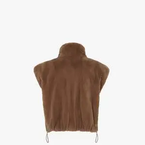Fendi Cropped Mink Gilet With O'lock Zip