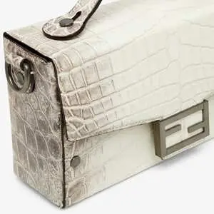Fendi Soft Trunk Baguette Crocodile Bag