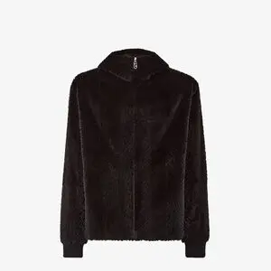 Fendi Micro-ff Laser-cut Mink Blouson Jacket - Black