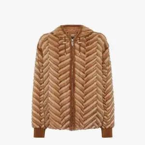 Fendi Mink Chevron Jacket - Brown