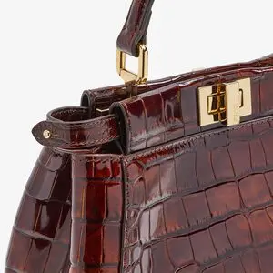 Fendi Peekaboo Mini Alligator Bag - Brown