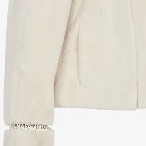 Fendi Cropped Shearling Jacket With Embroidered Cuffs