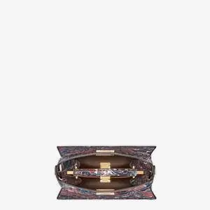 Fendi Peekaboo Iseeu Petite Crocodile Bag With Florentine Paper Motif