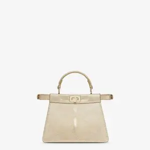 Fendi Peekaboo Iseeu Petite Metallic Stingray Leather Bag - Gold