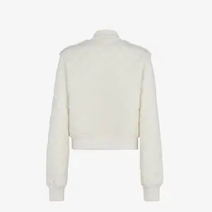 Fendi Creamy Quilted Bomber Jacket With Mink Front