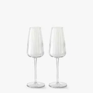 Fendi Set Of Two Roma Flute Glasses - Transparent