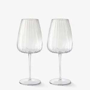 Fendi Set Of Two Red Wine Glasses - Transparent