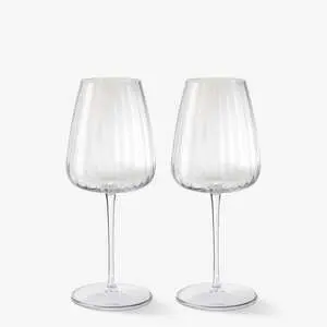 Fendi Roma Set Of Two White Wine Glasses - Transparent