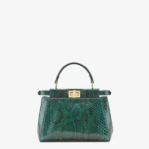 Fendi Peekaboo Mini Python Top Handle Bag