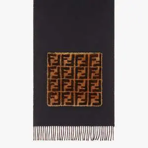 Fendi Touch Of Fur Scarf - Black