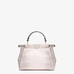 Fendi Peekaboo Mini Gradient Lizard Top Handle Bag - Pink