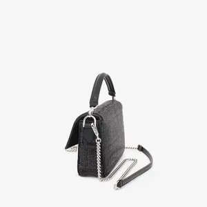 Fendi Baguette Mini Suede Crystal Embellished Bag