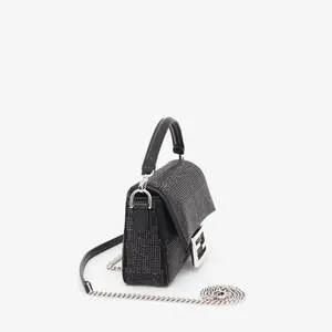 Fendi Baguette Mini Suede Crystal Embellished Bag