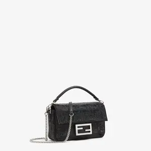 Fendi Baguette Mini Suede Crystal Embellished Bag
