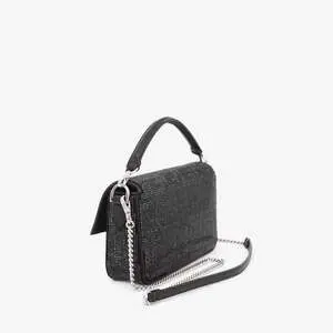 Fendi Baguette Mini Suede Crystal Embellished Bag