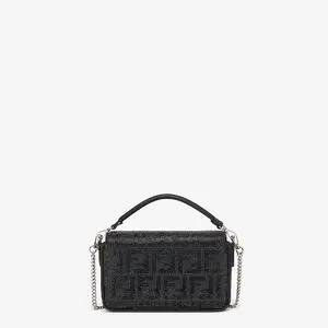 Fendi Baguette Mini Suede Crystal Embellished Bag