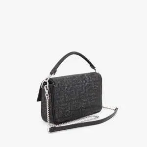 Fendi Baguette Mini Suede Crystal Embellished Bag
