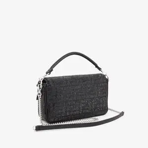 Fendi Baguette Mini Suede Crystal Embellished Bag