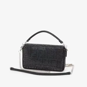 Fendi Baguette Mini Suede Crystal Embellished Bag