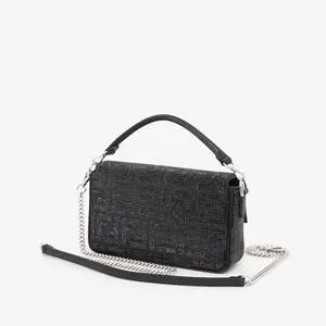 Fendi Baguette Mini Suede Crystal Embellished Bag