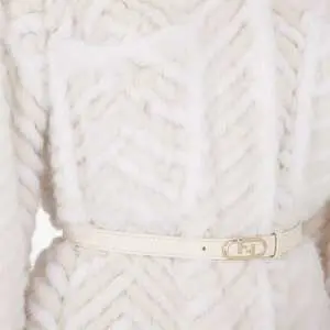 Fendi Single-breasted Mink Jacket With Chevron Motif