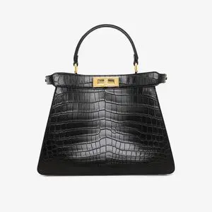 Fendi Peekaboo Iseeu Medium Crocodile Bag - Black