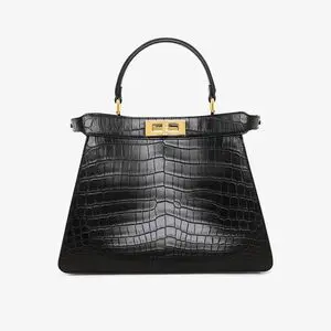 Fendi Peekaboo Iseeu Medium Crocodile Bag - Black