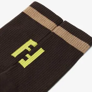 Fendi Mid-calf Ribbed Cotton Socks