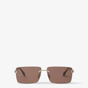 Fendi Fendi Sky Rectangular Rimless Sunglasses Brown