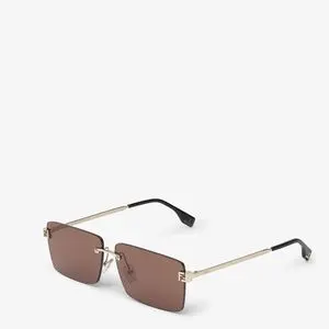 Fendi Sky Rectangular Rimless Sunglasses - Brown