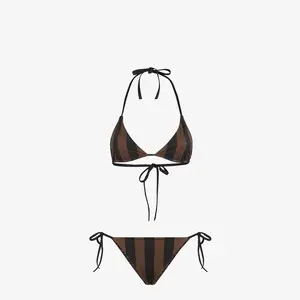 Fendi Reversible Triangle Bikini - Brown
