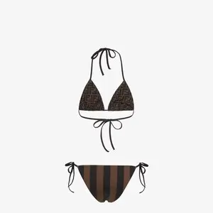 Fendi Reversible Triangle Bikini - Brown
