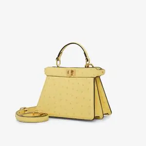 Fendi Peekaboo Iseeu Petite Ostrich Leather Bag - Yellow