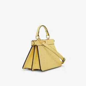 Fendi Peekaboo Iseeu Petite Ostrich Leather Bag - Yellow