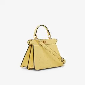 Fendi Peekaboo Iseeu Petite Ostrich Leather Bag - Yellow