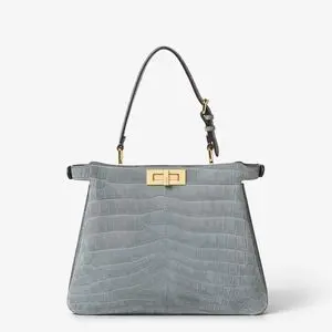 Fendi Peekaboo Soft Medium Crocodile Leather Handbag - Green