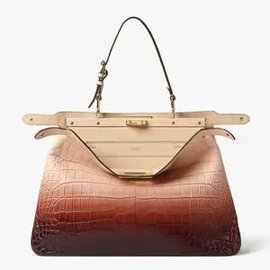 Fendi Peekaboo Soft Large Crocodile Bag - Pink