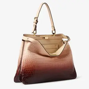 Fendi Peekaboo Soft Large Crocodile Bag - Pink
