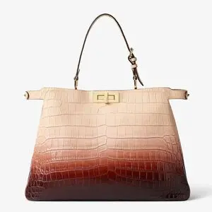 Fendi Peekaboo Soft Large Crocodile Bag - Pink