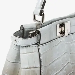 Fendi Peekaboo Mini Crocodile Bag - Grey